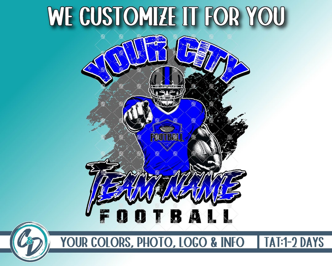 Custom Football Player Design, Custom Football Grunge PNG, Sublimation ...