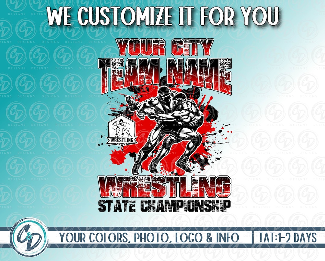 Custom Wrestling Silhouette Design, Team Custom Mascot PNG, Sublimation ...