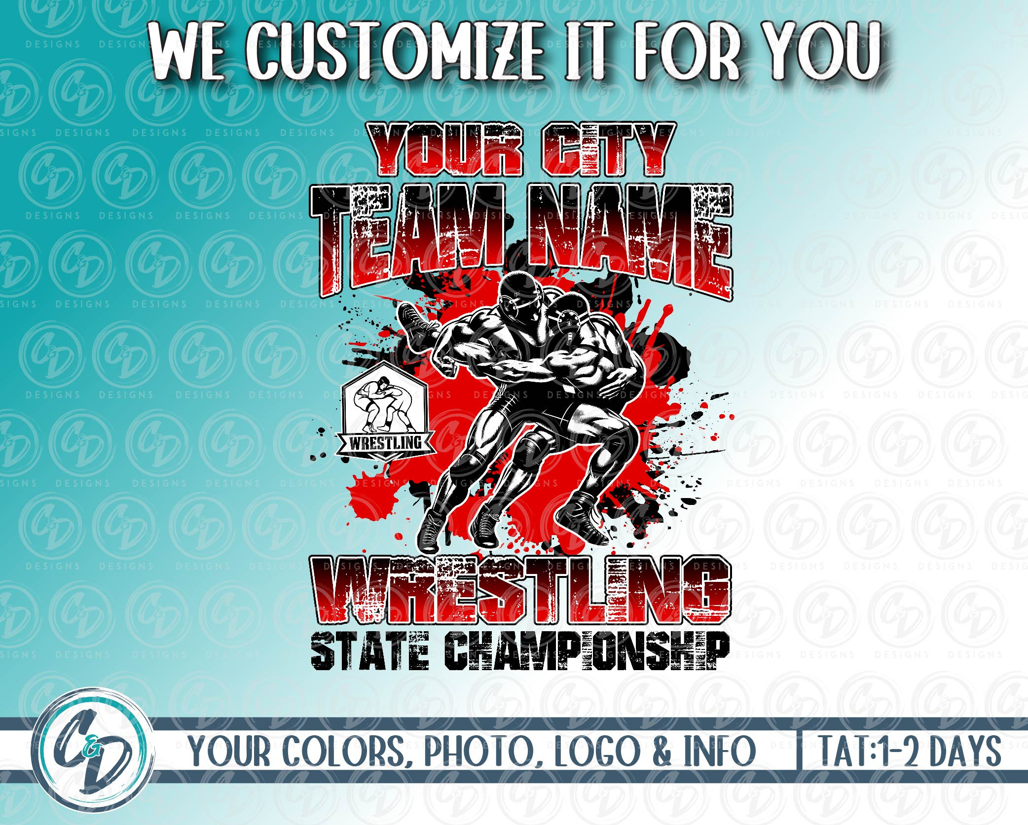 Custom Wrestling Silhouette Design, Team Custom Mascot PNG, Sublimation ...