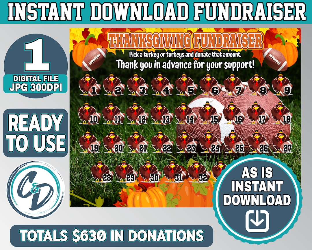 Football Thanksgiving Pick a Turkey Fundraiser, Football Pick a Number ...