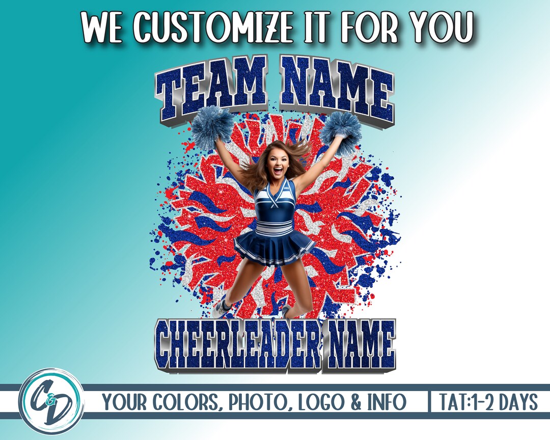Custom Cheerleading Design, Cheerleader Custom Glitter Pom Pom PNG ...