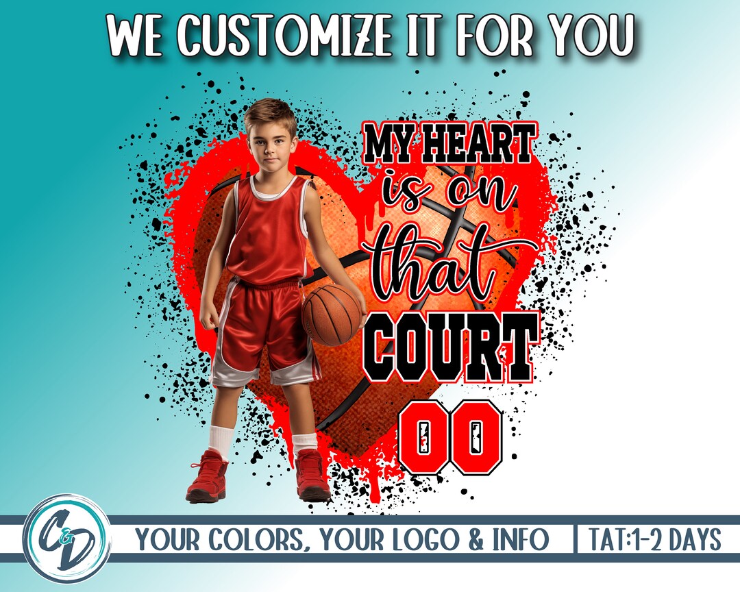 Custom Basketball Design, Basketball Custom PNG, Shirt Design, Heart is ...