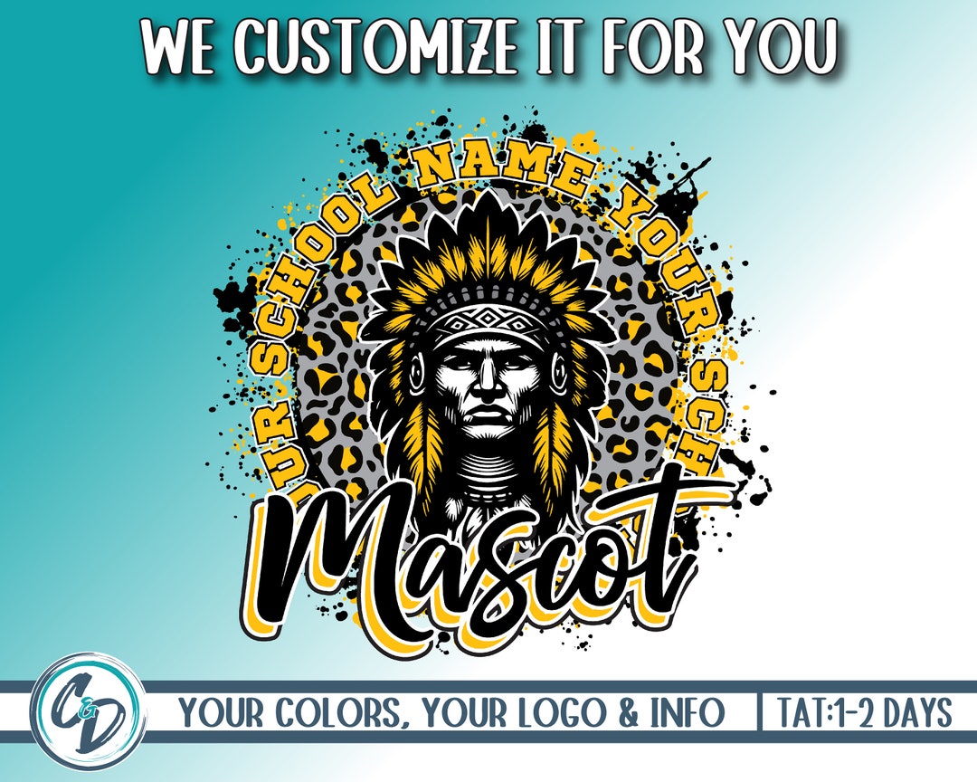 Custom Leopard Print School Mascot Design, Personalized School Reunion ...