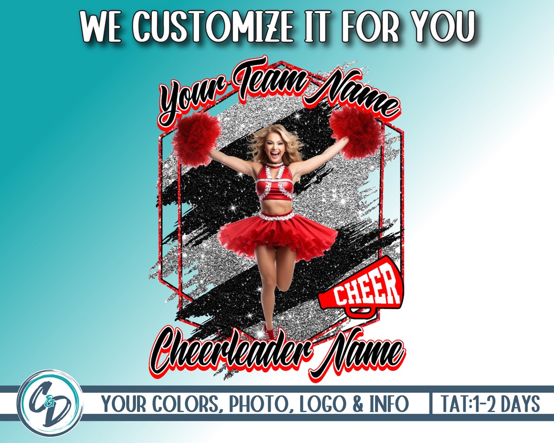 Custom Cheerleading Design, Cheerleader Custom Glitter PNG, Shirt ...