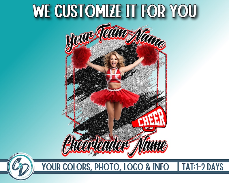 Custom Cheerleading Design, Cheerleader Custom Glitter PNG, Shirt ...