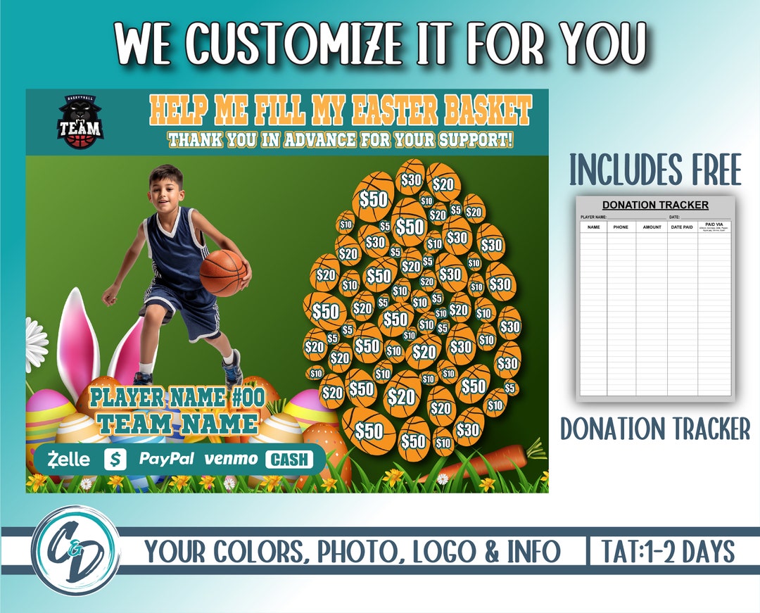 Custom Basketball Easter Pick a Ball Fundraiser, Basketball Easter Egg ...