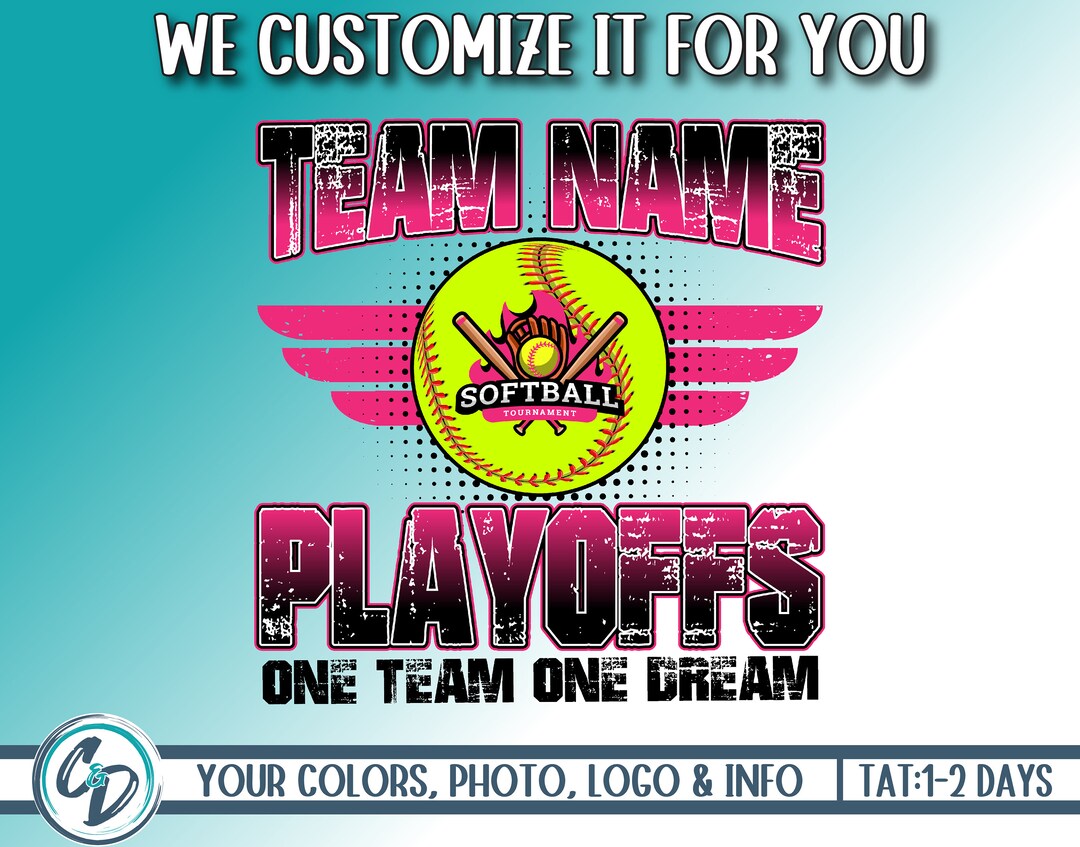 Custom Softball Team Design, Softball Playoffs Custom PNG Design ...
