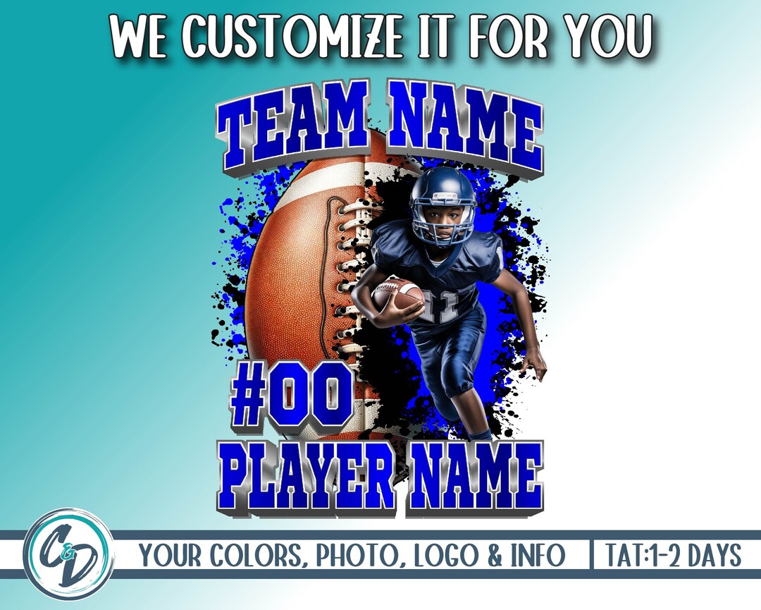 Custom Football Player Design, Custom Paint Splatter PNG, Sublimation ...