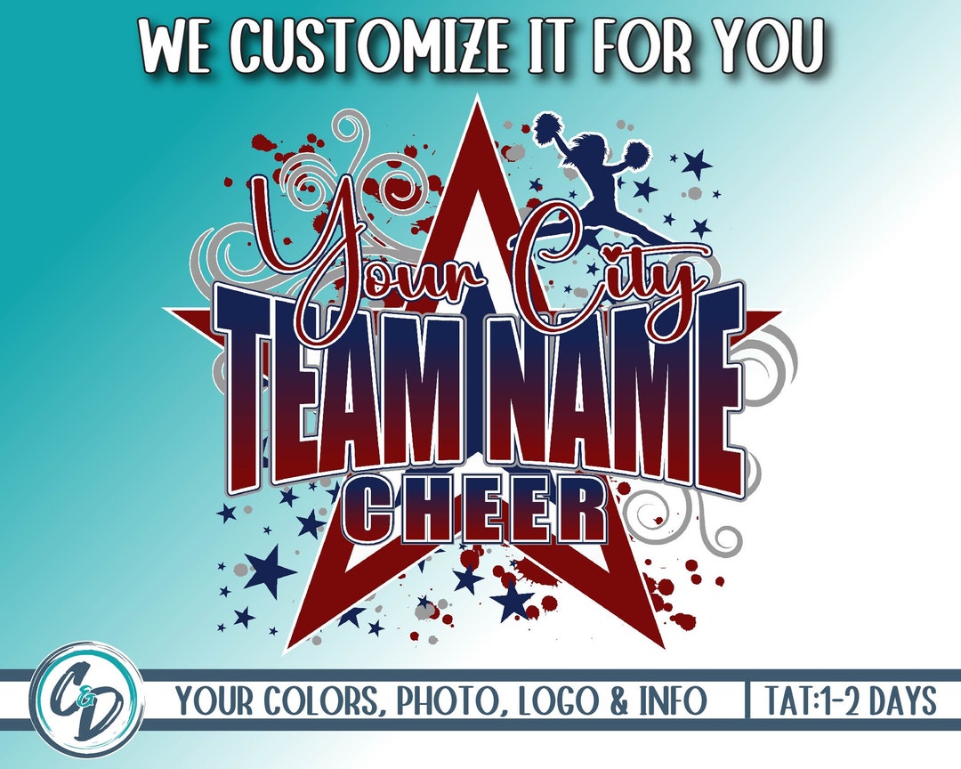Cheer Custom PNG, Cheerleading Shirt Design, Custom Cheerleading Design ...