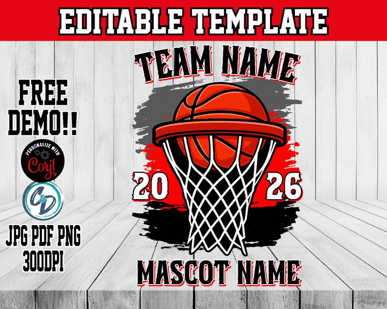 Basketball Team Shirt Template Editable in Corjl, Custom Jersey Design ...