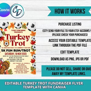 Soccer Turkey Trot Fundraiser Flyer Printable Soccer Thanksgiving Fall ...