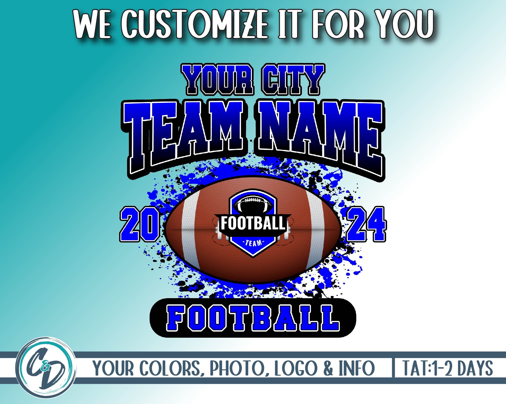 Custom Football Team Design, Football Custom Mascot PNG, Sublimation ...