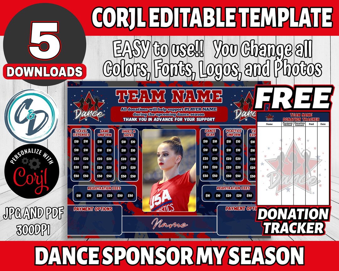 Corjl Editable Dance Sponsor My Season Fundraiser, Dance Fundraiser ...