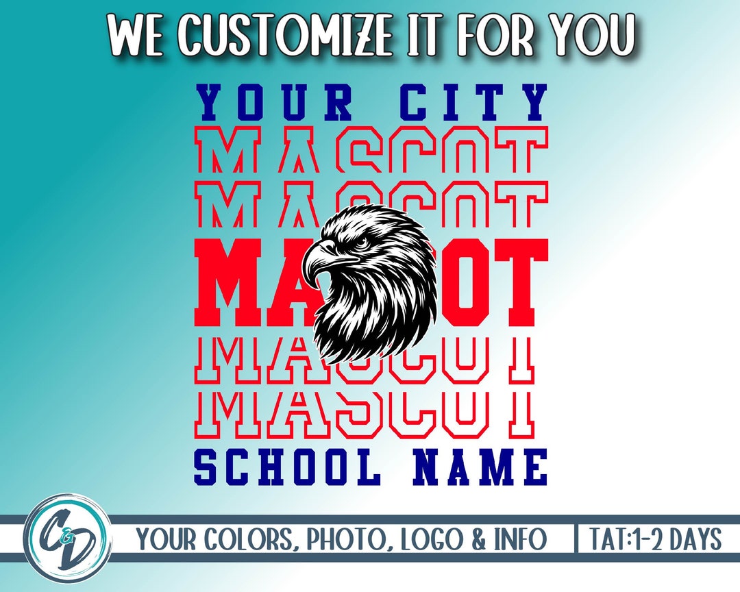 Custom School Mascot Design, School Mascot Custom Shirt Design PNG ...