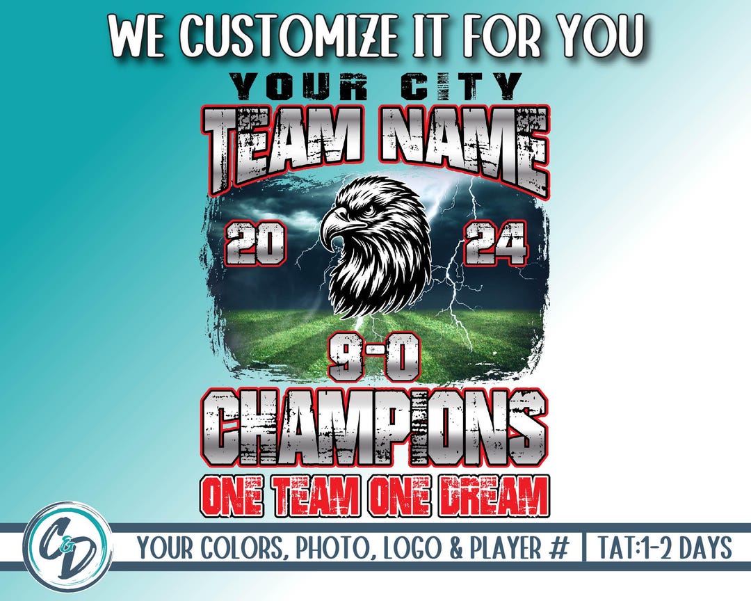 Football Champions Design, Personalized Football Champs, Custom ...