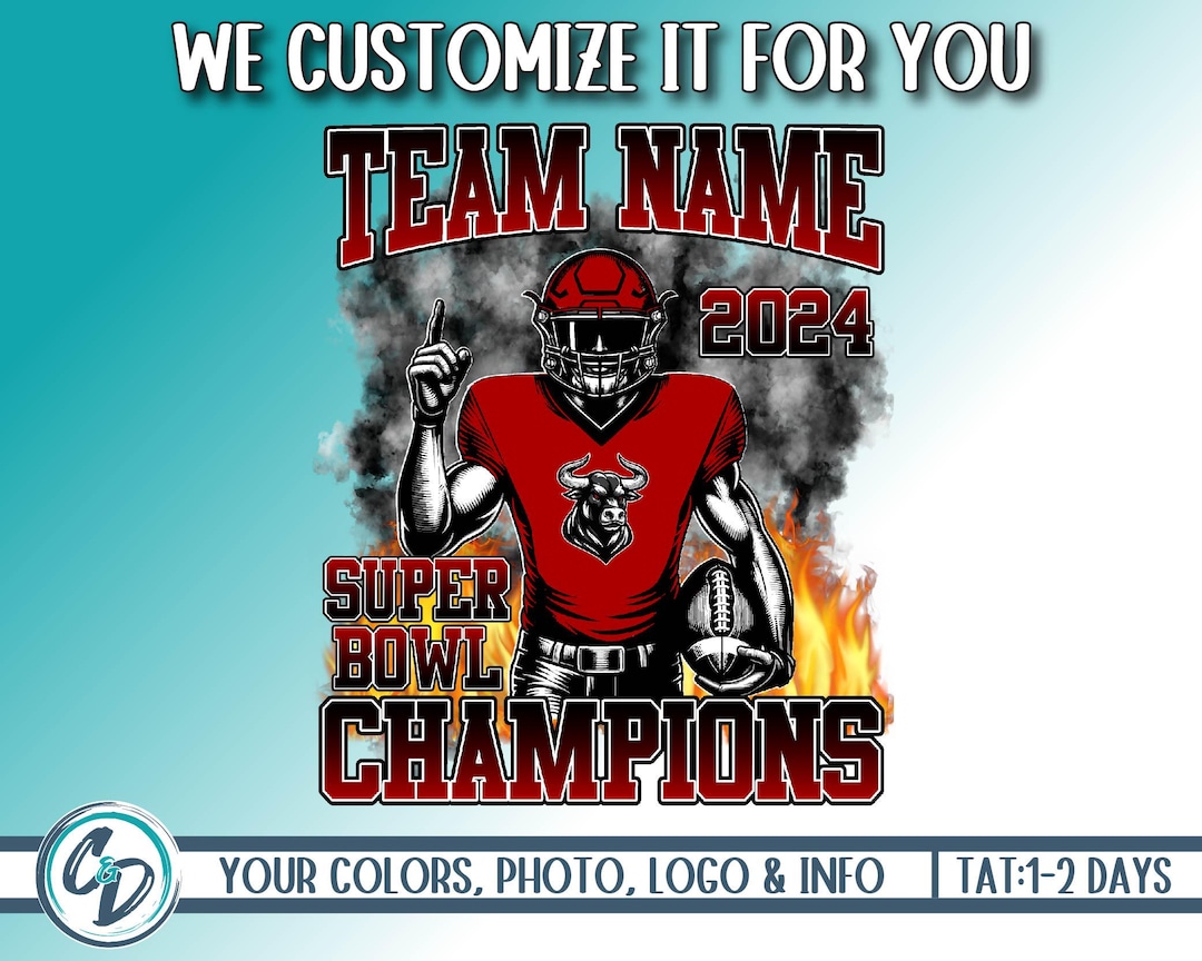Football Super Bowl Champions Design, Personalized Football Champs ...