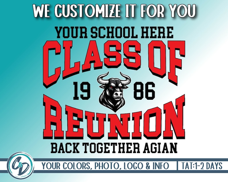 Custom School Reunion Design, Personalized School Mascot PNG, Simple ...
