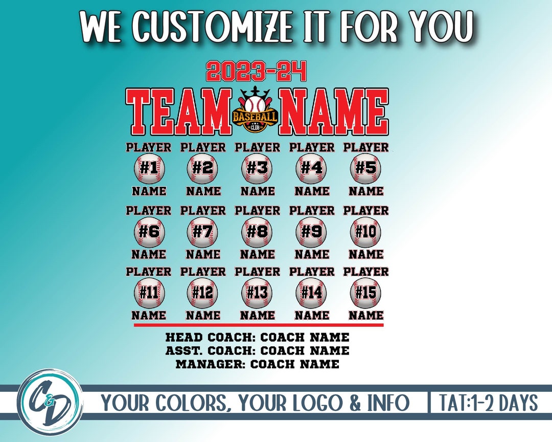 Baseball Shirt Back Custom PNG, Baseball Personalized PNG, Shirt Back ...