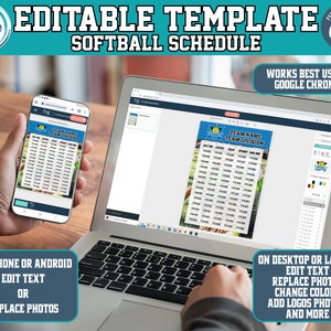 Corjl Editable Softball Schedule Maker Template, Customizable Softball ...