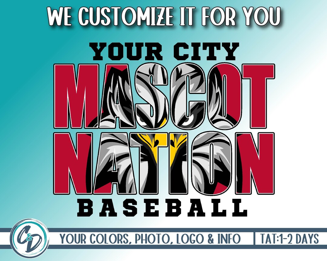Custom Baseball Nation Design, Baseball Team Custom Mascot PNG ...