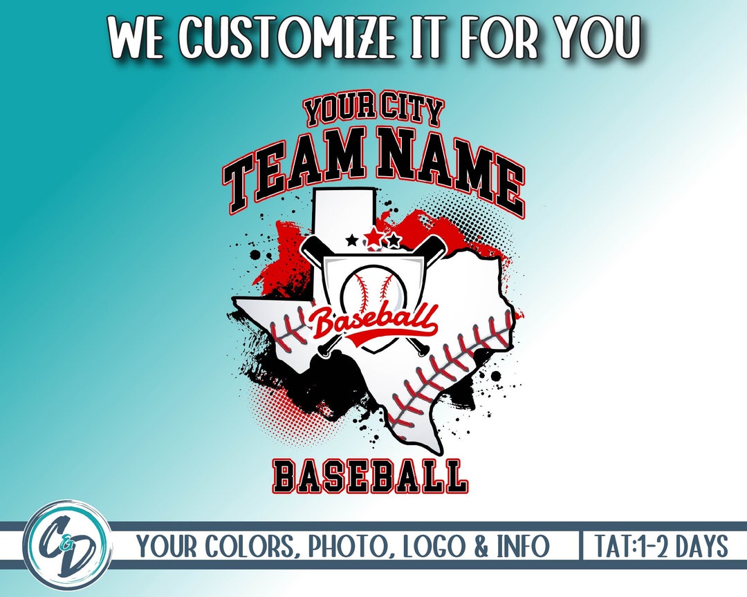 Custom Baseball Your State Design, Baseball Team Custom Mascot PNG ...