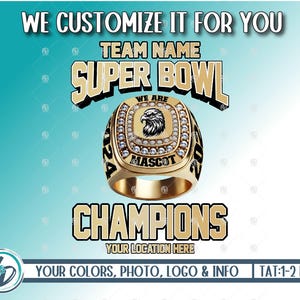 Custom Super Bowl Champions Ring Design, Football Custom Superbowl PNG ...