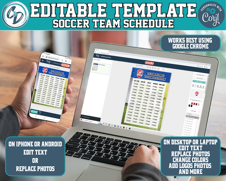 Corjl Editable Soccer Schedule Maker Template, Customizable Soccer ...