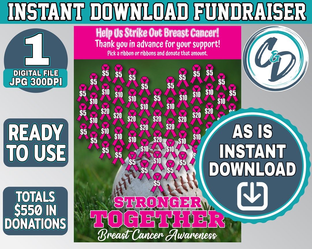 Baseball Breast Cancer Awareness Month Fundraiser, Baseball Pink Ribbon ...