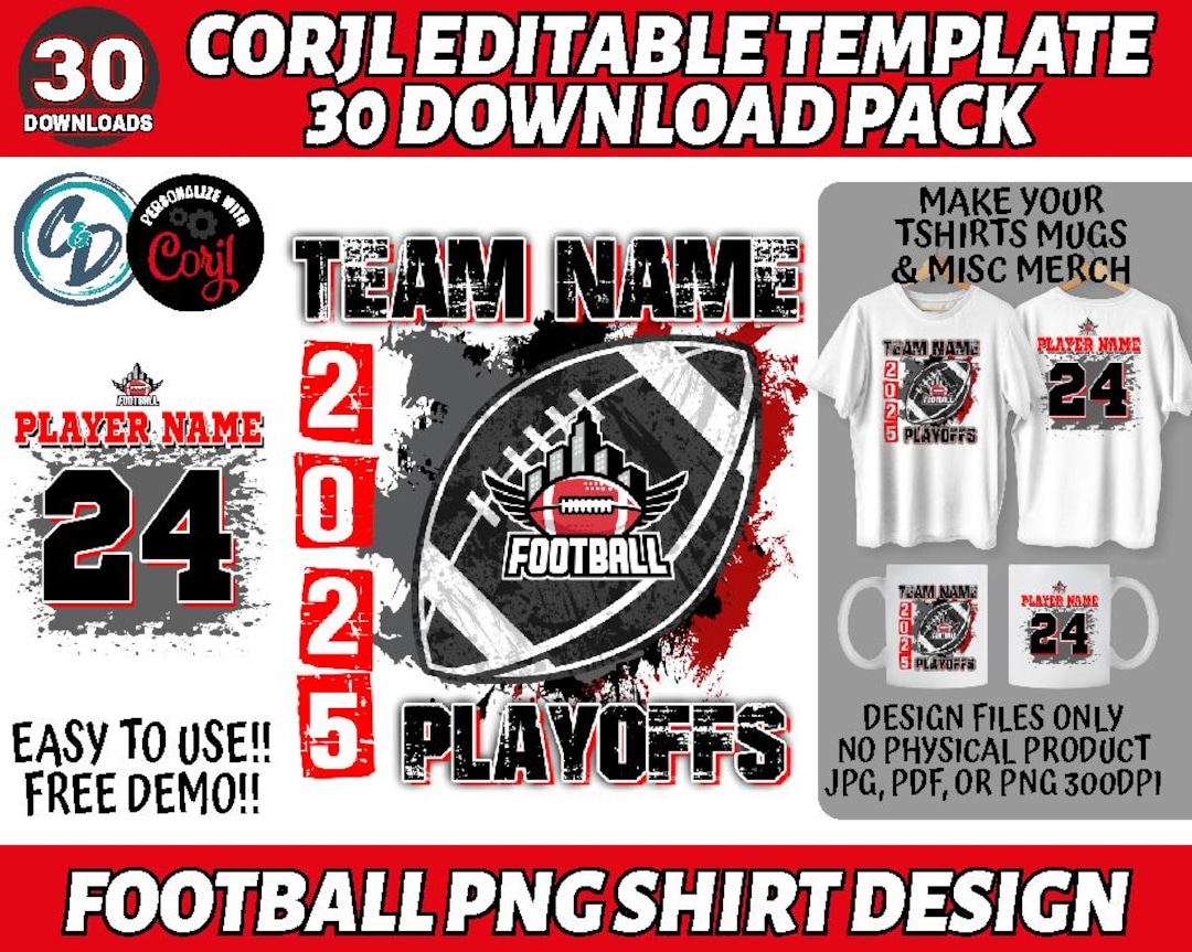Corjl Editable Football Playoffs Design PNG, Football Team PNG Design ...