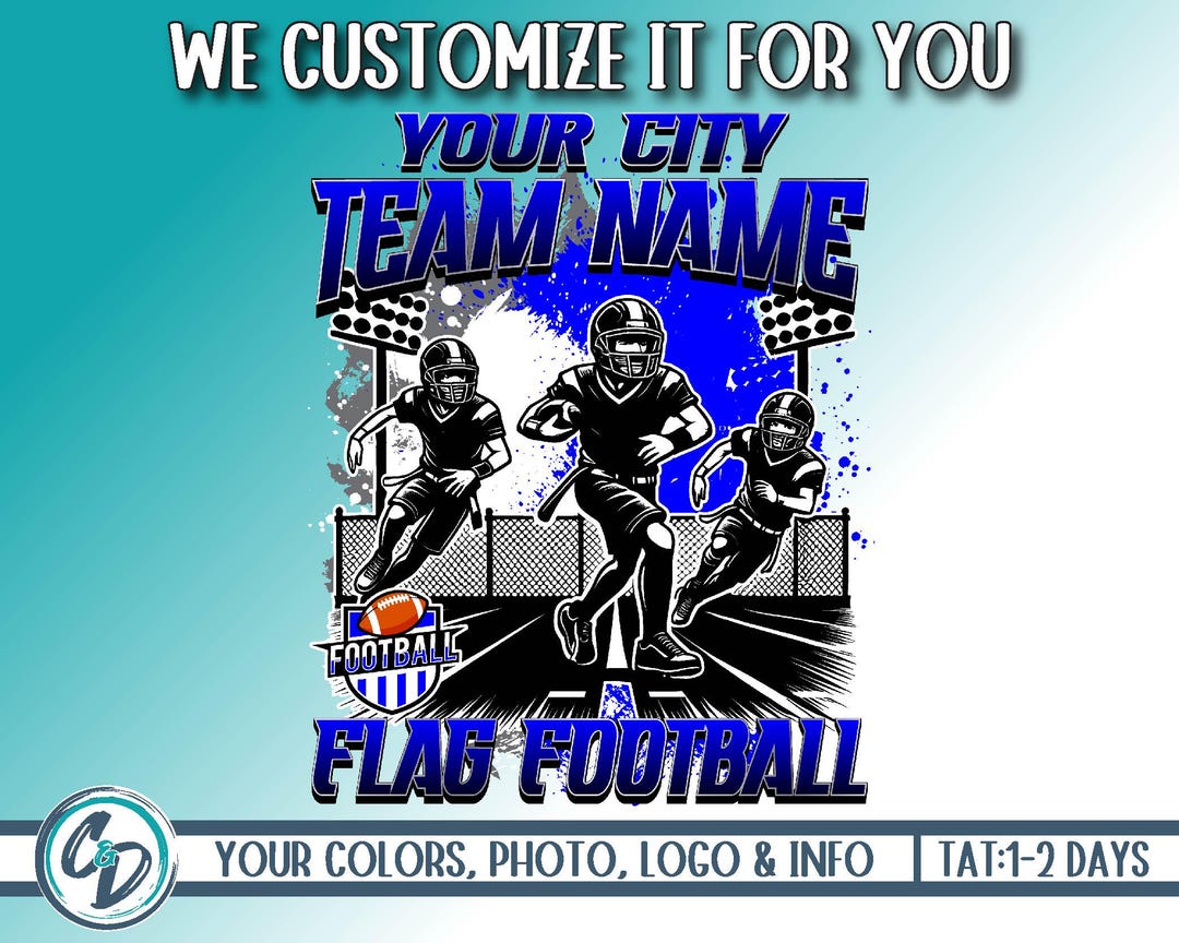 Flag Football Team Custom Mascot PNG, Custom Flag Football Team Design ...
