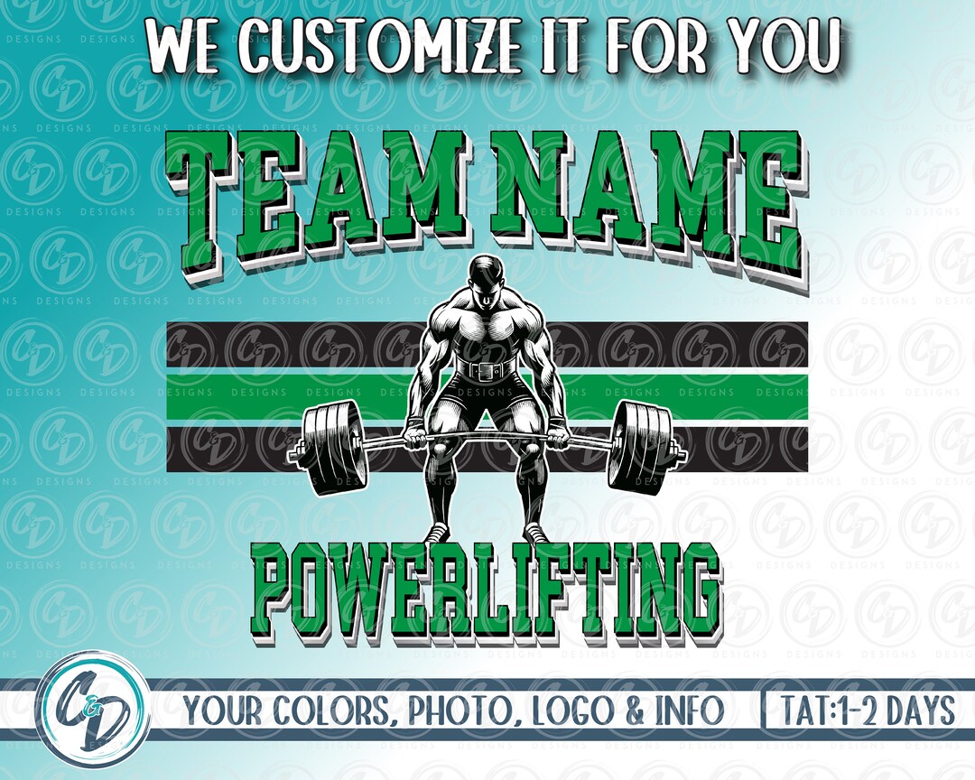 Custom Powerlifting Design, Weightlifting Custom Mascot PNG ...