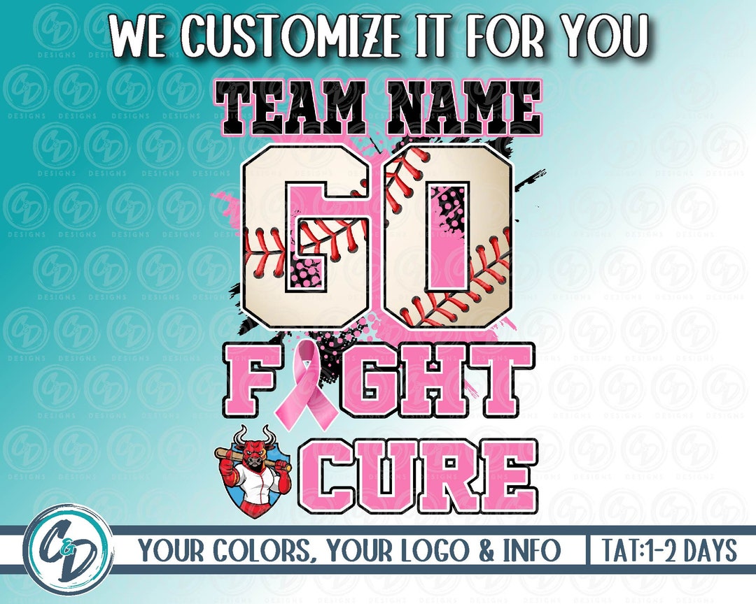 Baseball Breast Cancer Awareness PNG, Personalized Baseball Cancer PNG ...