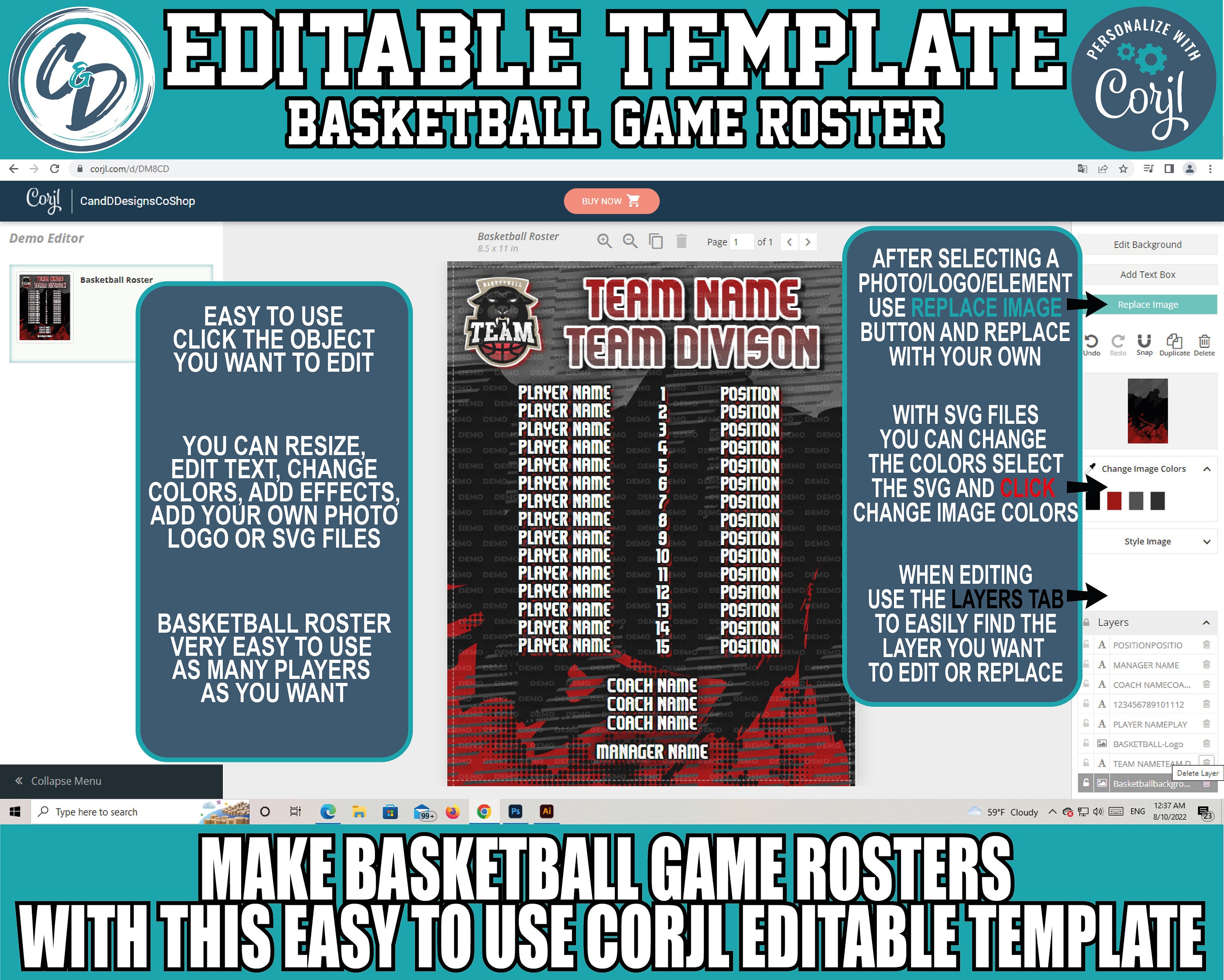 Customizable BMX Team Roster Template, Editable Sports Roster Design ...