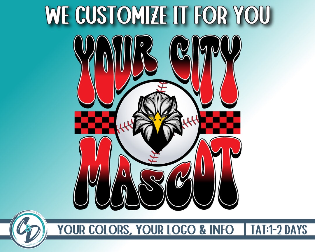 Retro Custom Baseball Team Design, Baseball Custom Mascot PNG, Shirt ...