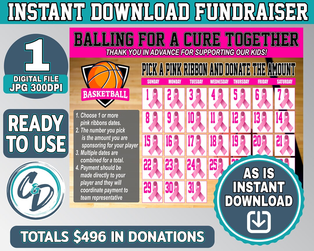 Basketball Breast Cancer Awareness Month Fundraiser, Basketball Pink ...