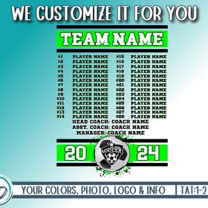 Soccer Shirt Back Custom PNG, Custom Soccer Roster Design, Soccer Shirt ...