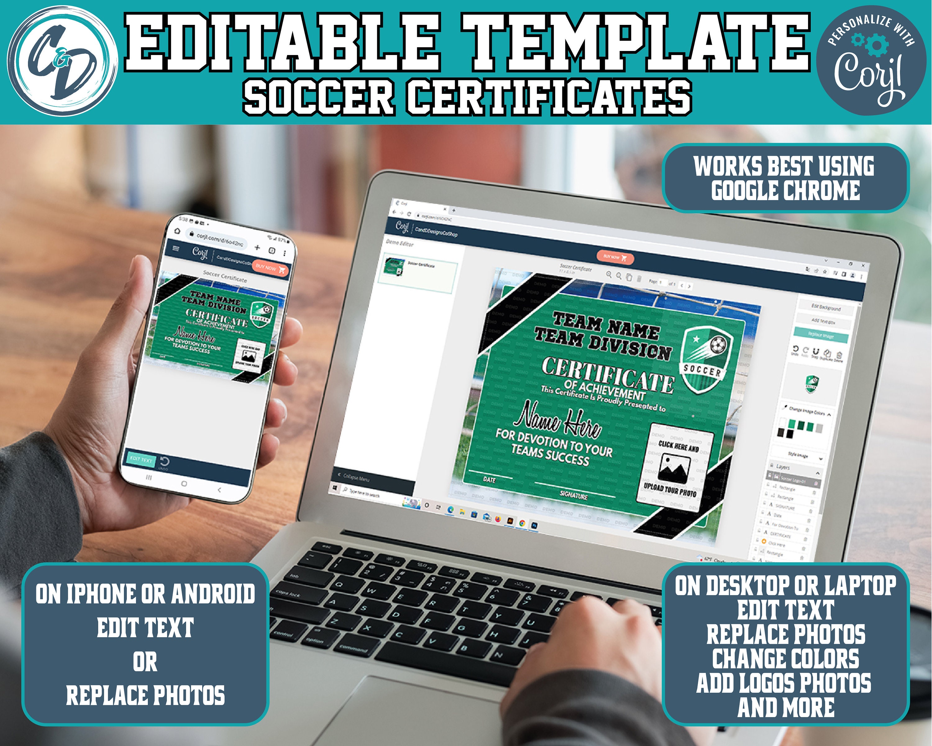 Personalized Soccer Certificate Template Editable Sports - Etsy