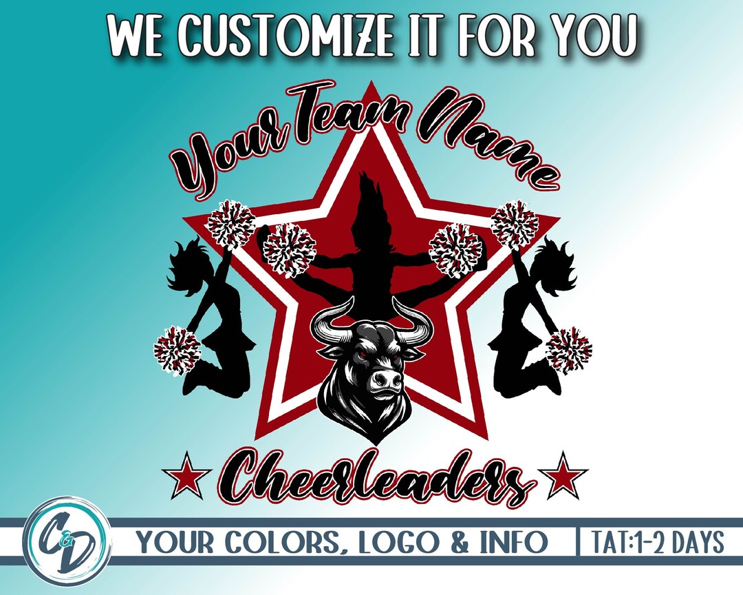 Custom Cheerleading Design, Cheer Squad Mascot PNG, Cheerleading Shirt ...