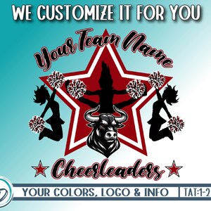Custom Cheerleading Design, Cheer Squad Mascot PNG, Cheerleading Shirt ...