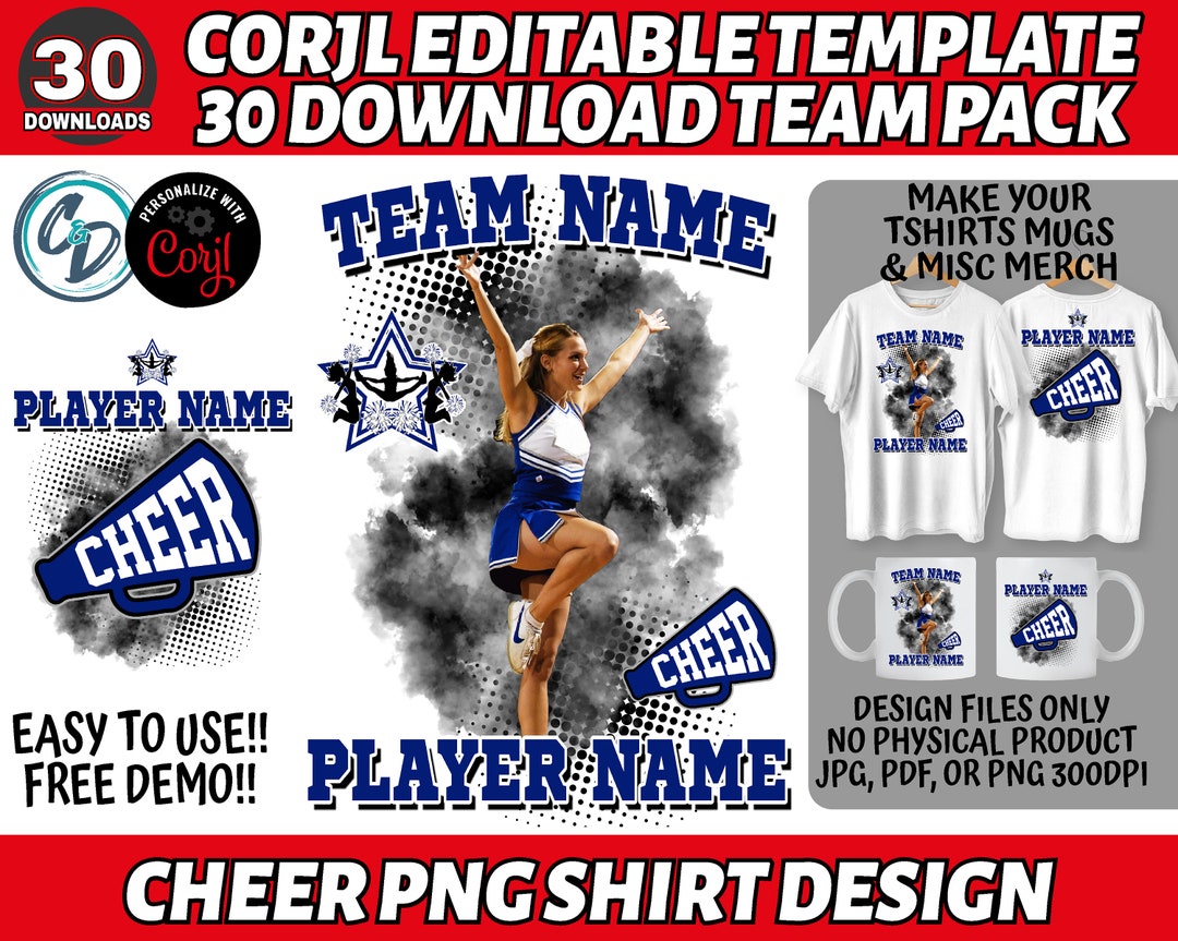 Corjl Editable Cheerleading Design, Editable Cheerleading Smoke PNG ...