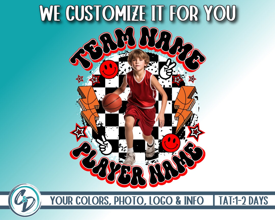 Retro Custom Basketball Design, Basketball Custom PNG, Shirt Design ...