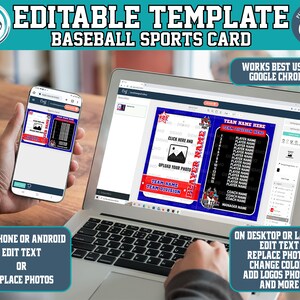 Customizable Baseball Card Template - Editable Sports Card Design ...