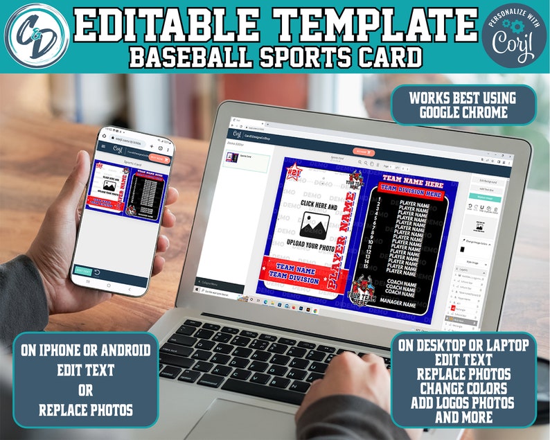 Customizable Baseball Card Template Editable Sports Card - Etsy