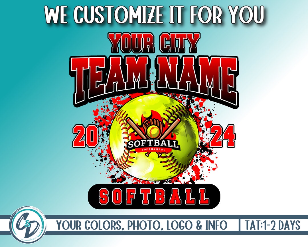 Custom Softball Team Design, Softball Custom Mascot PNG, Shirt Design ...