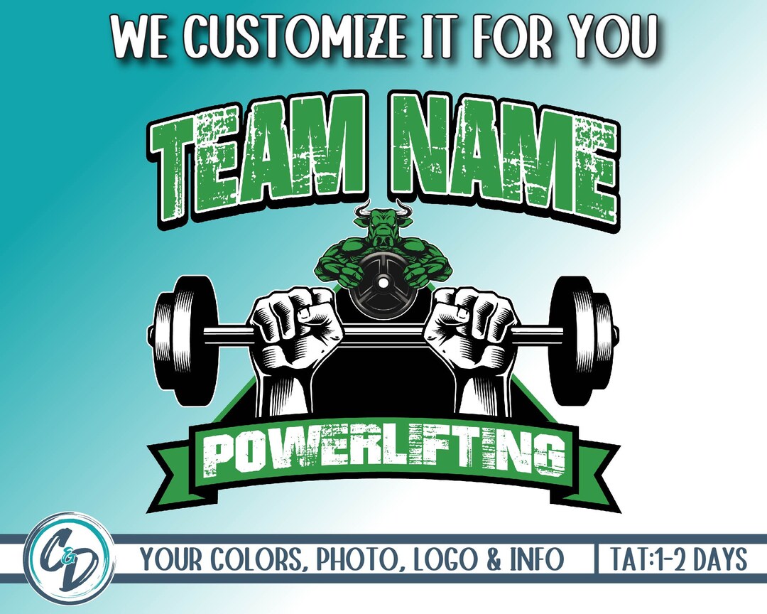 Custom Powerlifting Design, Weightlifting Custom Mascot PNG ...