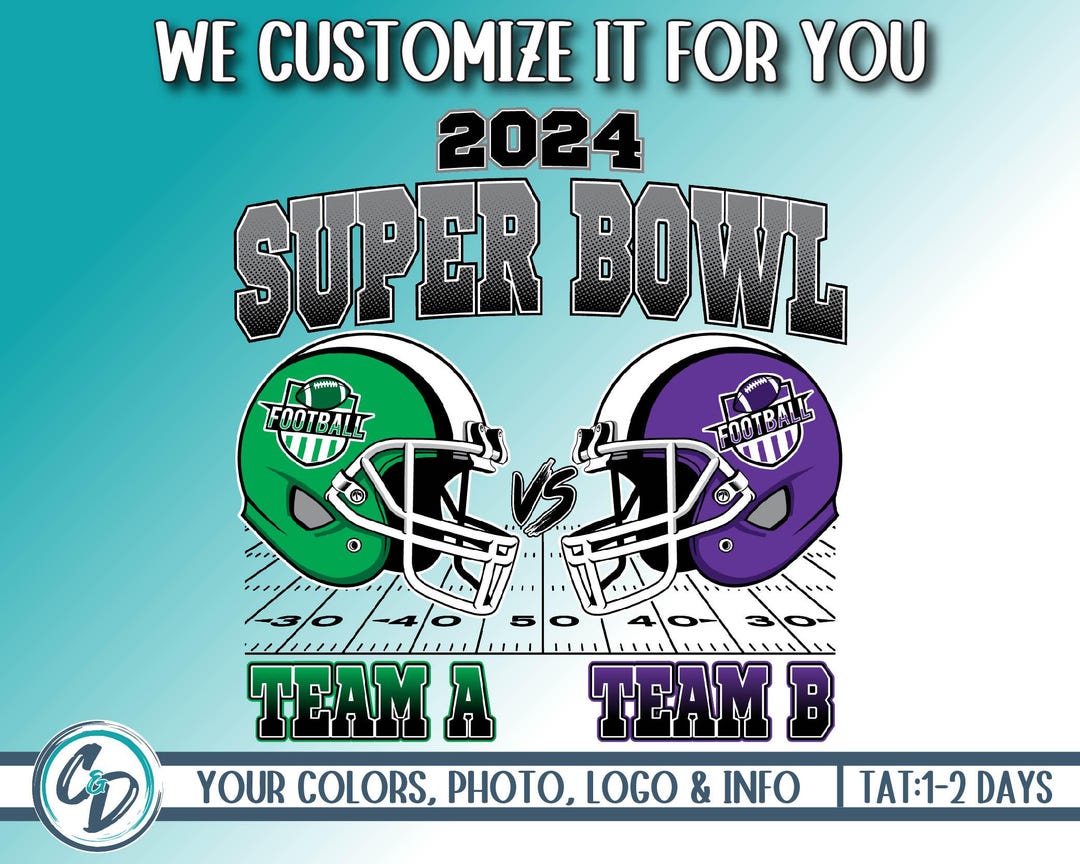 Custom Super Bowl Matchup Shirt Design, Personalized Football Vs Png ...