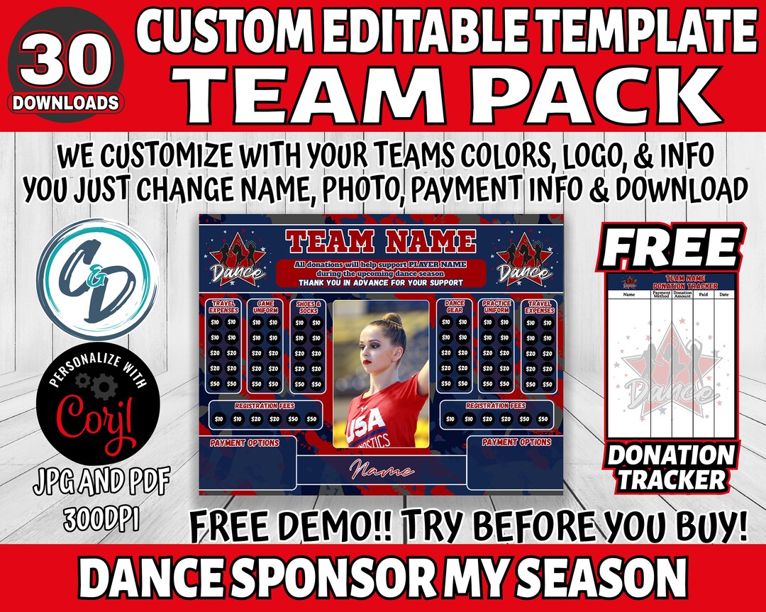 Corjl Editable Dance Sponsor My Season Fundraiser, Dance Squad Team ...