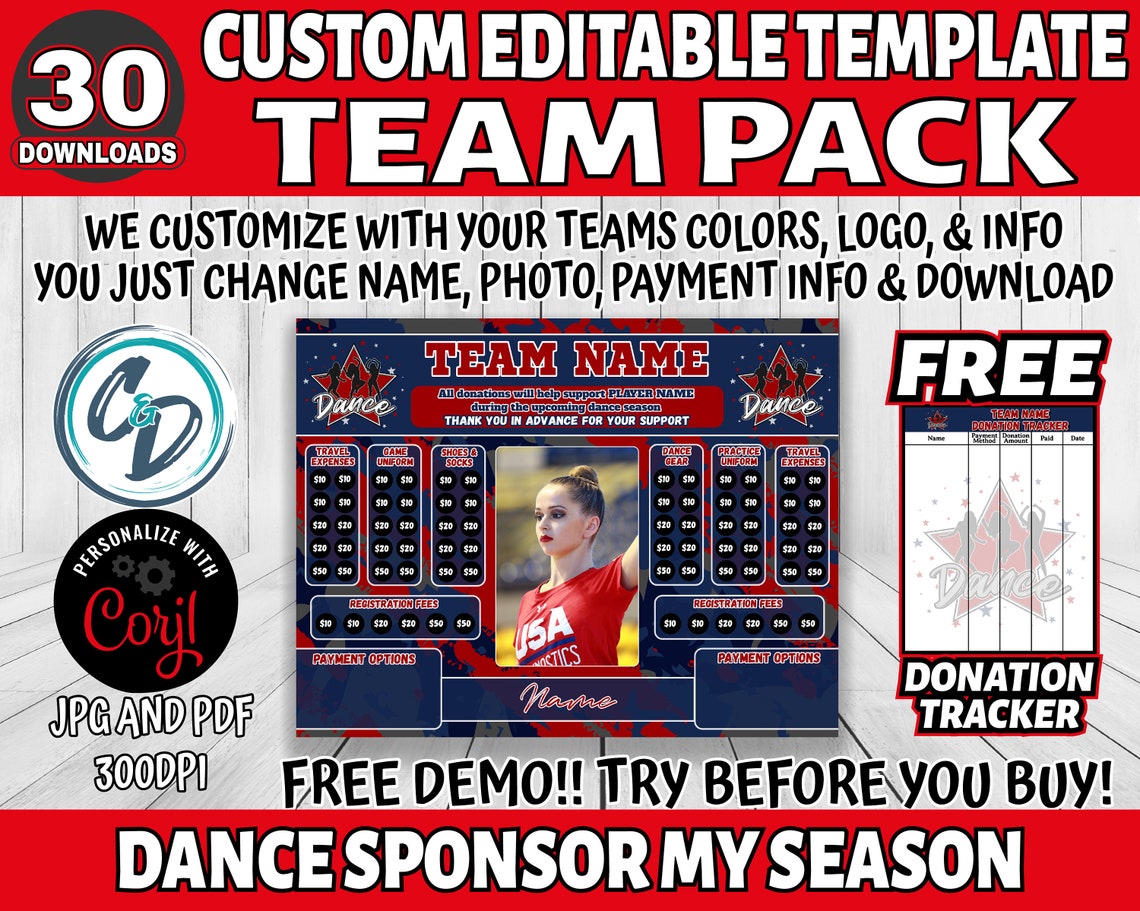 Corjl Editable Dance Sponsor My Season Fundraiser, Dance Squad Team ...