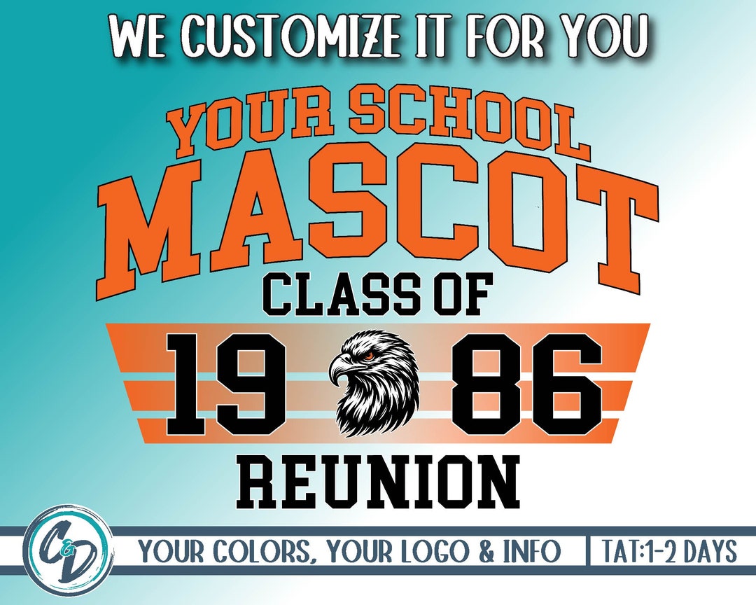 Custom School Reunion Design, Simple Athletic Design, Alumni Pride ...
