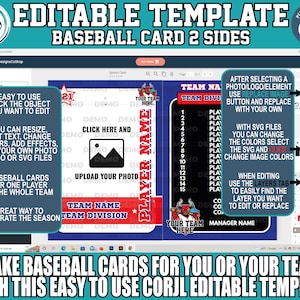Customizable Baseball Card Template - Editable Sports Card Design ...